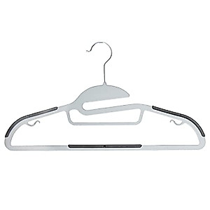 Simplify 40 Pack Ultimate Hanger | S-Shape Collar Saver | Ultra-Thin | Non-Slip | Accessory Bar | Belts | Scarves | Ties | Tank Top | Closet Organization | White