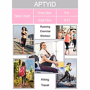 APTYID Women's Ankle Socks Athletic Cushioned Running, Size 6-9, Dark Grey, 6 Pairs