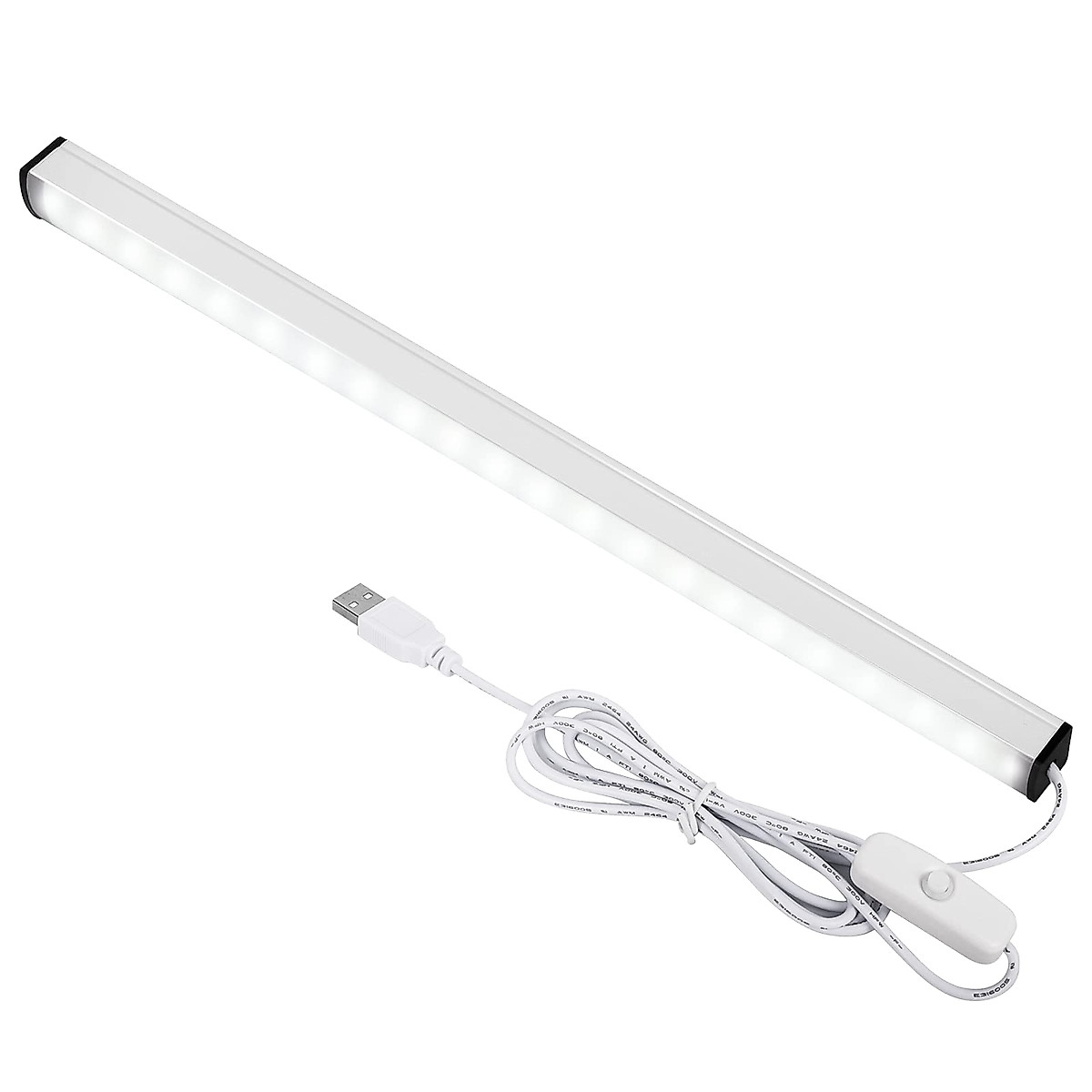 LED Under Cabinet Lighting Plug in, 12 Inch Under Cabinet Lights, USB Led Light Strip Bar, 5000K Cool White, Under Counter Light for Kitchen/Workbench/Shelf/Desk