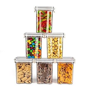 Indestructible Storage Tritan Modular Plastic Containers, 6-Piece (1.1 Qt/1.0L/4.2 Cups) - BPA Free, Airtight, Pantry Organization, Kitchen Storage, Lifetime Promise, Microwave Safe, Dishwasher Safe