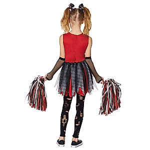 Spirit Halloween Kids Zombie Cheerleader Costume - XL | Cheerleading Uniform | Creepy Cheerleader Dress | Red and Black Cheer Skirt | Undead Cheerleader Outfit