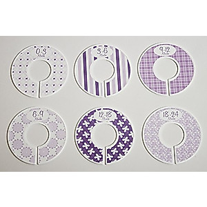 6 Baby Girl Nursery C134 Clothing Size Closet Dividers Purple Theme