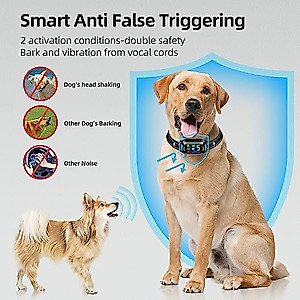 Dog Bark Collar, FAFAFROG Rechargeable Smart Barking Collar, Anti Bark Training Collar with 5 Adjustable Sensitivity Beep Vibration Shock, Bark Shock Collar for Large Medium Small Dogs (Black)