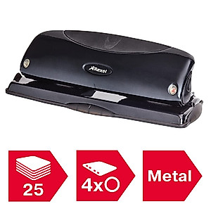 REXEL 4 Hole Punch Black P425 2100755