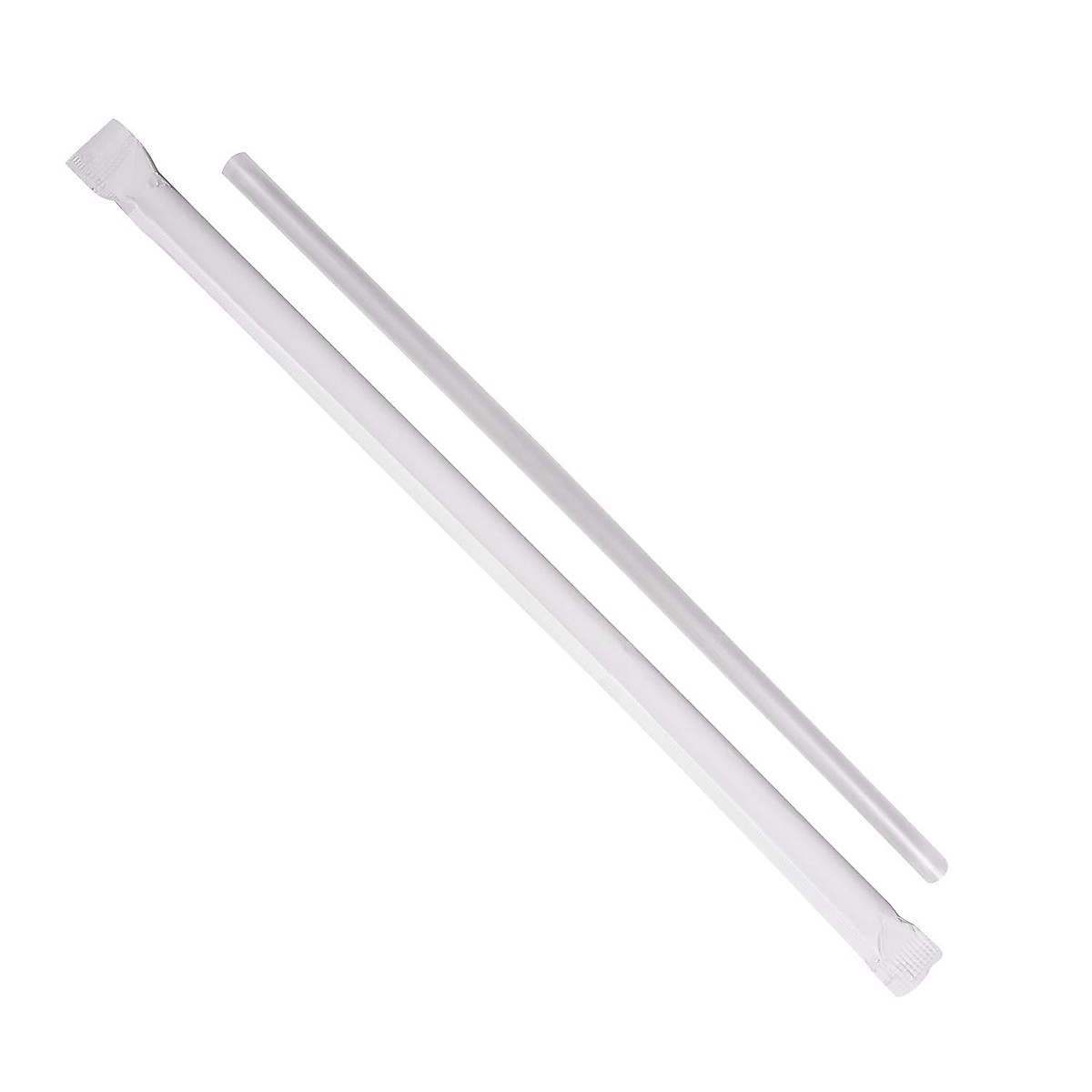 Karat C9090 7.75" Jumbo Straws (5mm Diameter), Paper-Wrapped, Clear (Case of 12000)