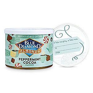Blue Diamond Almonds, Peppermint Cocoa Holiday Snack Nuts, 6 Oz(Pack of 1),Resealable Can