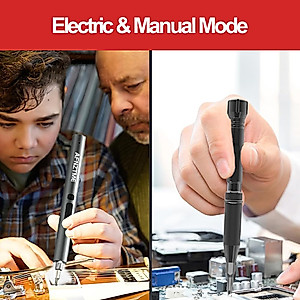 50-in-1 Mini Electric Precision Screwdriver Set, 3.7V Battery Powered Mini Electric Screwdriver Set, Metallic Handle and LED Lights Rechargeable Cordless Small Electric Screwdriver Set