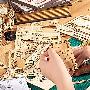 ROKR 3D Wooden Puzzle-Mechanical Car Model-Self Building Vehicle Kits-Brain Teaser Toys-Best Gift for Adults and Kids on Birthday/Christmas Day (Heavy Truck)