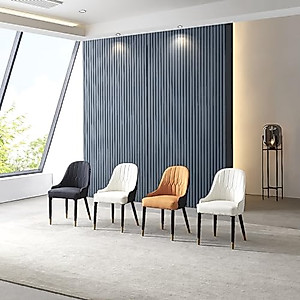 Wycian Sofa Desk Chair, Dining Set Boho 2PCS Grey Pu Leather Capacity 330LB 23.03" L 20.47" W 36.22" H Living Room Bedroom Dining Rooms Garden