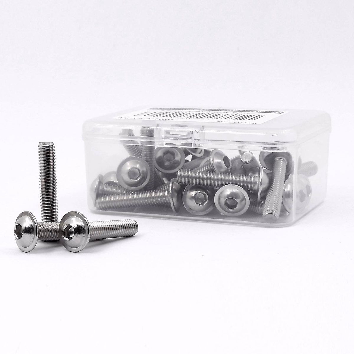 M8-1.25 x 20mm Flanged Button Head Socket Cap Screws, Stainless Steel 304, Allen Socket Drive,Full Thread, Machine Thread,Quantity 10