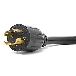 WEN PC1405 2 3 ft. 10-Gauge SJTW Generator Extension Cord Splitter (converts L14-30R to Two 5-20R outlets), Black