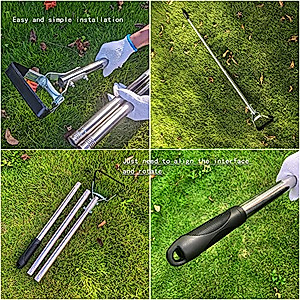 Ledombon Garden Hoe Stirrup Hoe Long Handle Adjustable Weeding Hula Hoes Gardening Tools for Vegetable Garden