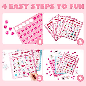 JOYIN 36 Players Valentines Day Bingo Cards (5x5) for Kids School Classroom Exchange Gift Rewards, Valentine’s Fun Party Games, Indoor Family Activities