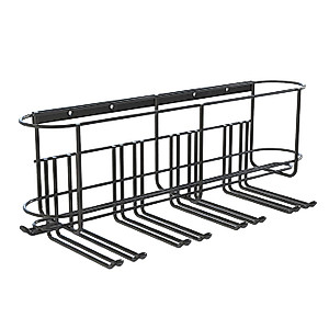 c2M Wall Mounted Wine Bottle & Glass Rack | Floating Wine Storage Shelf for 6 Bottles, 8 Glasses, & Opener | Timeless Compact Steel Design | Heavy Duty & Made in The USA - Black