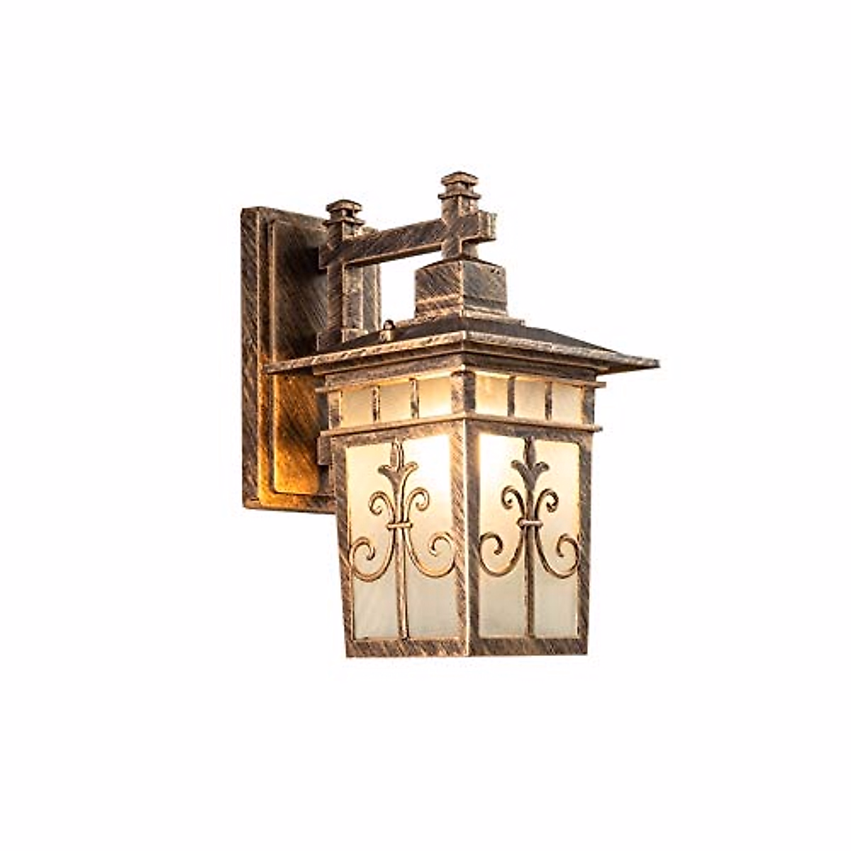 PEHUB Waterproof Outdoor Wall Lamp Courtyard Aisle Lights Villa Balcony Wrought Iron Wall Light Country Lantern Retro Aluminum Exterior Balcony Garden Wall Sconces Decoration Exterior Light Fixture