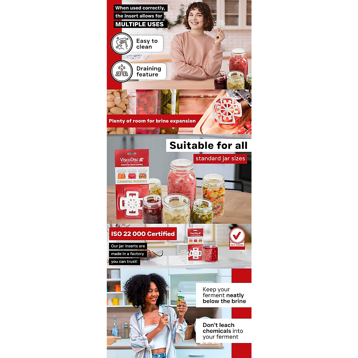 ViscoDisc Canning Buddies- Wide Mouth Mason Jar Inserts