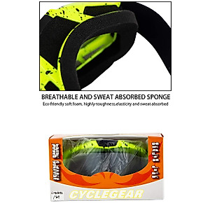 DPLUS Motorcycle Goggles , Dirt Bike ATV Goggles Anti-UV Adjustable Riding Offroad Protective Combat Tactical Military Goggles for Men Women Kids Youth Adult (Yellow Transparency)