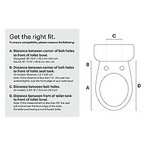 Brondell LT89 Electric Bidet Toilet Seat, Fits Round Toilets, White – Side Arm Control, Warm Water Wash, Strong Wash Mode, Stainless-Steel Nozzle, Nightlight and Easy Installation