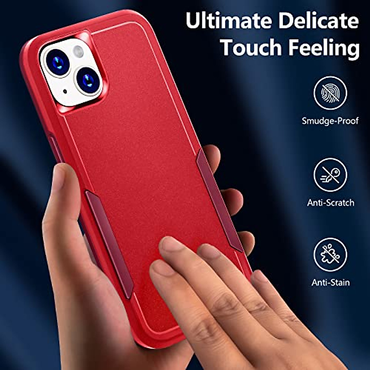 NINDOO Designed for iPhone 13 Mini Case [Shockproof Protective Hard Back] [Military Grade Drop Tested] [Dust-Proof and Anti-Fingerprint],Protection Phone Case for iPhone 13 Mini 5.4 inch. (Red)…