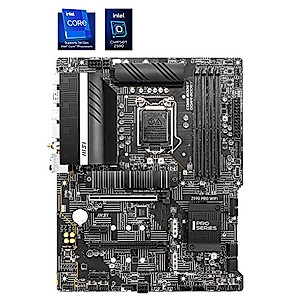 MSI Z590 PRO WiFi ProSeries Motherboard (ATX, 11th/10th Gen Intel Core, LGA 1200 Socket, DDR4, PCIe 4, M.2 Slots, USB 3.2 Gen 2, 2.5G LAN, DP/HDMI, Wi-Fi 6E)