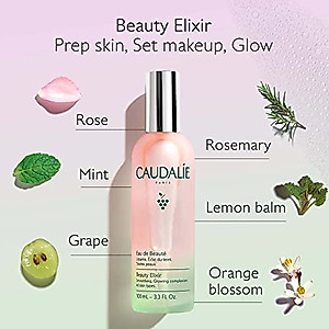 Caudalie Beauty Elixir Face Mist: Toner That Tightens Pores + Reduces Dullness + Sets Makeup, Full Size, 3.3 oz