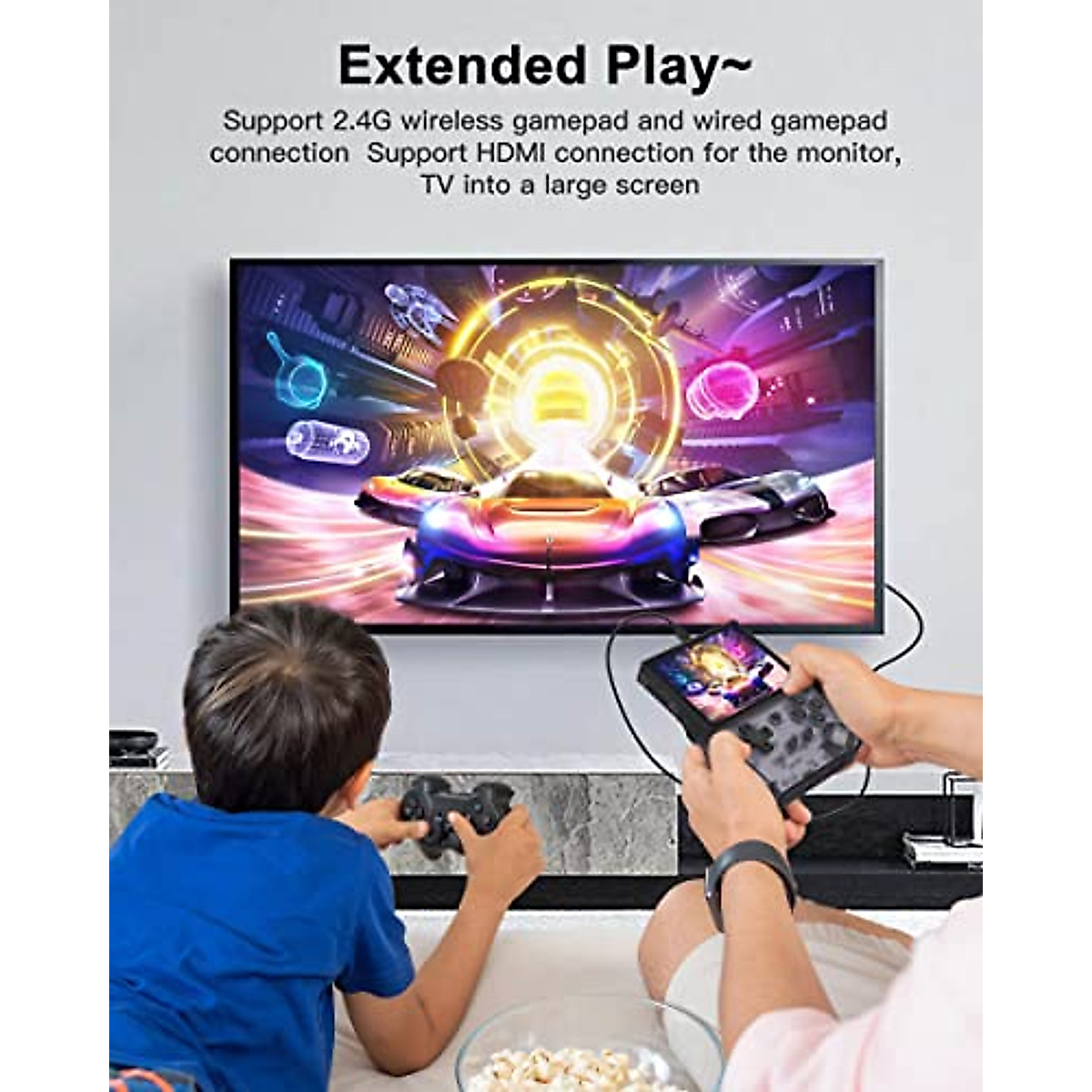 Retro Handheld Game Console, Anbernic RG35XX Handheld Emulator Console, Miyoo-Mini-Plus Style Portable Game Console Built-in 5474 Classic Games, Speaker, 2600mAh Rechargeable Battery(Purple)