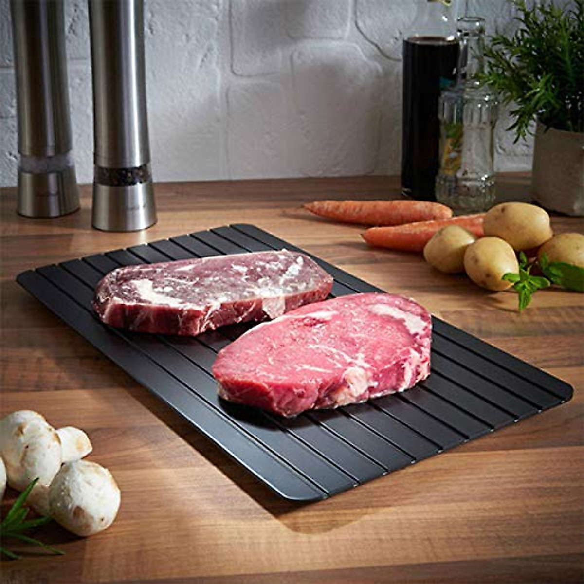 Coitak Defrosting Tray, Defroster for Defrost Frozen Food Quickly, Natural Way for Meat Defrosting, Large Size 13.8X7.8 inch