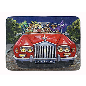Caroline's Treasures Jack Russell Evening Cruise Machine Washable Memory Foam Mat doormats, Multicolor