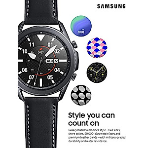 Samsung - Galaxy Watch3 Smartwatch 45mm Stainless - Mystic Blk -SM-R845UZKAXAR- (Renewed)