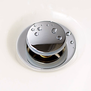 Purelux Pop up Drain Stopper for Bathroom Faucet Vanity or Vessel Sink Bathroom Drain Assembly No Overflow, Chrome Finish