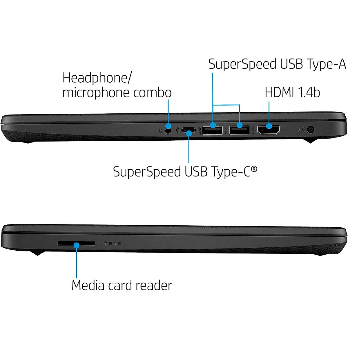 hp Newest Stream 14" HD Laptop, Intel Celeron N4020(up to 2.8GHz), 8GB RAM, 128GB Space(64GB eMMC+64GB Card), 1-Year Office 365, HDMI, WiFi, USB-C, Webcam, Bluetooth, Windows 11S, Black+JVQ Mousepad