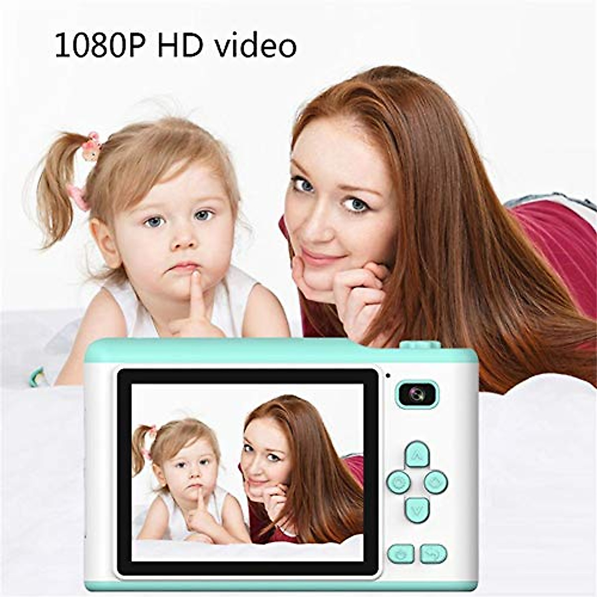 2.8 Inch Children Boy Camera Toy Digital Camera Touch Screen Mini Camera Recording 8.0MP Double Lens Children Camera Birthday Gift (Memory Card + 16G),Blue
