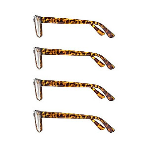 Readers Readers.com Fully Magnified Reading Glasses: The McNealy - 4 Pairs, Classic Rectangle for Women and Men - Tortoise, 1.25