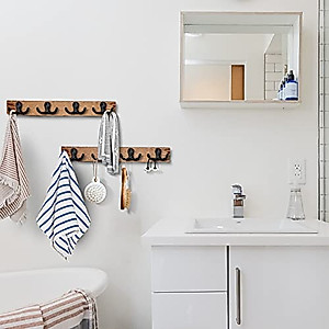 10 Pack Heavy Duty Double Prong Coat Hooks Wall Mounted for Wall , Hanging with 20 Screws Black Hooks for Hanging Coat,Bag,Scarf,Towel,Hat,Key,Cup(Black)