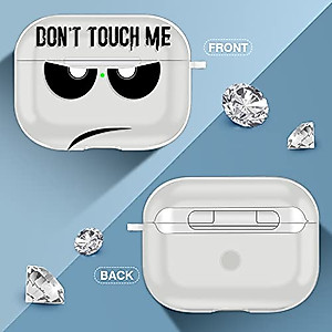 Youtec for Airpods Pro Case, Don't Touch Me for Airpods Pro Cover with Keychain Soft Cute Shockproof Cover for Women Men Compatible with for Airpods Pro 2019 Charging Case -Transparent