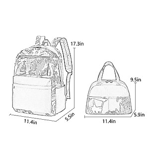 Sunborls Backpack for Teen Girls Lightweight High-capacity Middle Student Bookbag Women Backpack With Lunch bag Pencil Bags Student Bookbags 3Pcs(cow pattern)