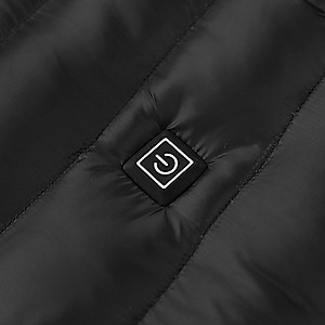 Boys Girls Winter Heated Jacket USB Electric Heating Hooded Coats for Kids 3 Adjustable Temperature Heated Jacket with Hood Snowflakes Printed Down Jacket Heated Clothing for Riding Skiing Fishing