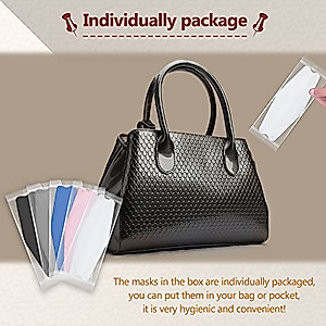 Brodio 3D Face Mask 30 Packs - Individually Wrapped Safety Mask Multicolor Breathable Disposable 4-Ply Face Mask with Elastic Ear Loops for Men & Women (Black+Blue)