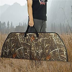 UNISTRENGH Bow Soft Case Multifunctional Outdoor Camouflage Hunting Bow Arrow Storage Bag for Compound Bow, Crossbow (Reed Camouflage, 46.85''L x 17.7''W (119 * 45 cm))