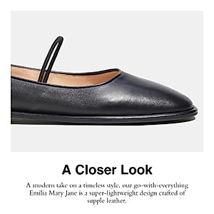 Coach Women's Emilia Mary Jane Flat, Black, 7