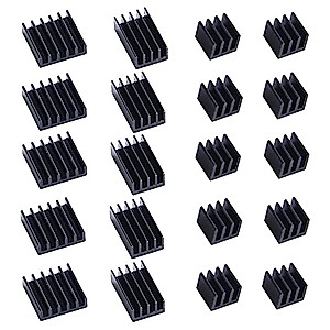 GeeekPi Heatsink for Raspberry Pi 4, Aluminum Heatsinks with Thermal Conductive Adhesive Tape for Raspberry Pi 4 Model B (Raspberry Pi Board is Not Included) (5 Pack Black)