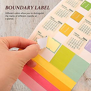 NUOBESTY 12 Sets Calendar Stickers 2023.01-2024.03 Monthly Calendar Tabs Reminder Stickers Flags Divider for Appointment Book Diary Scrapbook Planner