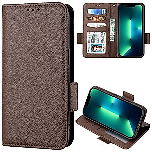 Diaobaolee Case Cover Compatible with Oppo Realme X50 Pro 5G,Leather Flip Case with Card Slot,Wallet Design,Magnetic Lock,Kick Stand,Leather Case for Oppo Realme X50 Pro 5G Brown