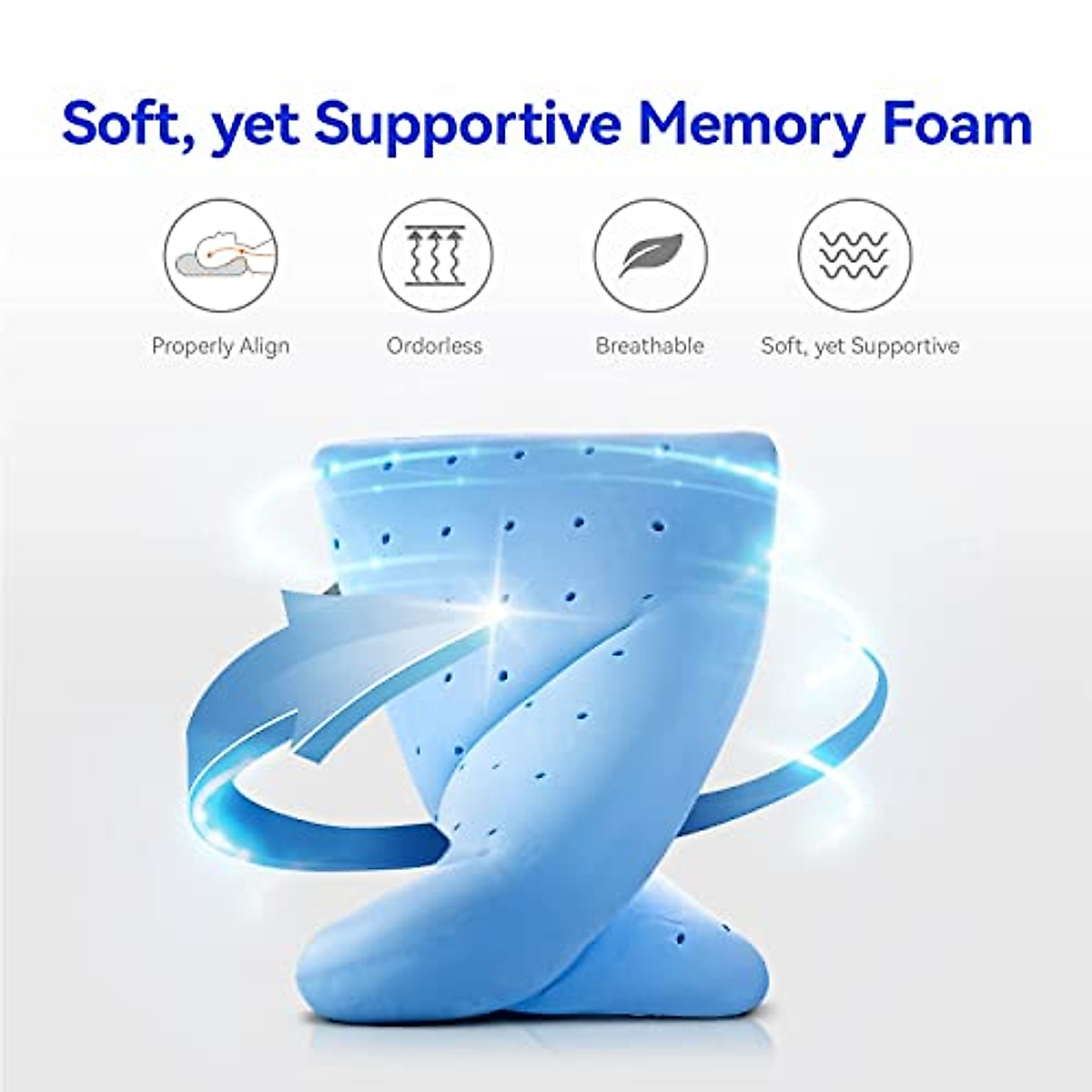 inight Memory Foam Pillows for Sleeping, Standard Size Set of 2 for Back Sleeper & Side Sleeper Pillow, 2 Pack, Oeko-TEX & CertiPUR-US Certified