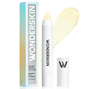 Wonderskin 3-in-1 Lip Scrub Exfoliator & Moisturizer, Lip Exfoliator Scrub, Hydrating Balm for Soft, Nourished, Flake-Free Lips with One-Step Prep, 0.10oz