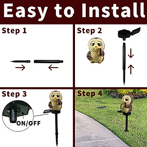 2 Pack Garden Solar Lights Cartoon Cute Small Baby Owls Decor, LED Solar Outdoor Garden Lights, Solar Landscape Pathway Outdoor Lights for Garden, Patio, Lawn Pathway,Walkway, Yard,Great