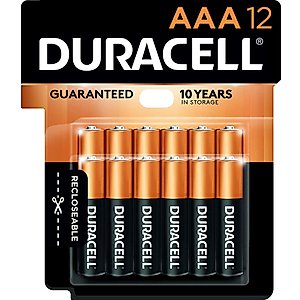 Duracell - CopperTop AAA Alkaline Batteries - long lasting, all-purpose Triple A battery for household and business - 12 Count (Pack of 1)