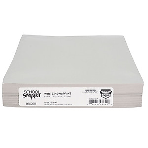 School Smart - 85250 Newsprint Drawing Paper, 30 lb, 8-1/2 x 11 Inches, 500 Sheets