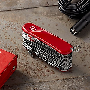 Victorinox Evolution S54 Tool Chest Plus Swiss Army Knife, 32 Function Swiss Made Pocket Knife with Large Blade, Screwdriver and Reamer – Red