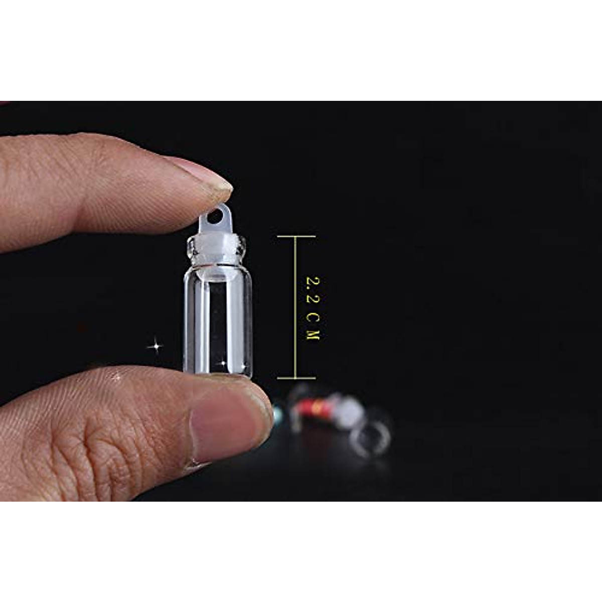 UUYYEO 30 Pcs Mini Glass Wishing Bottles Message Bottle Clear Tiny Jars Vials with Plastic Stopper 1ml